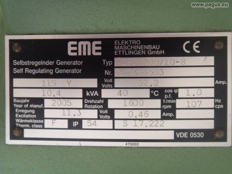 Generator 107 Hz, 10 kVA - gebrauchte und neu Maschinenhandel - Pagus